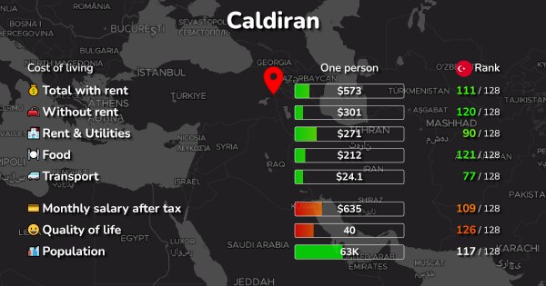 Cost of Living & Prices in Caldiran: rent, food, transport